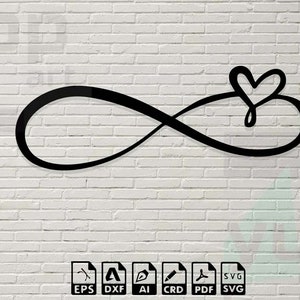 Infinity Heart Pintrest Metal Laser Cut Svg Dxf Pdf Engraving Decal ...