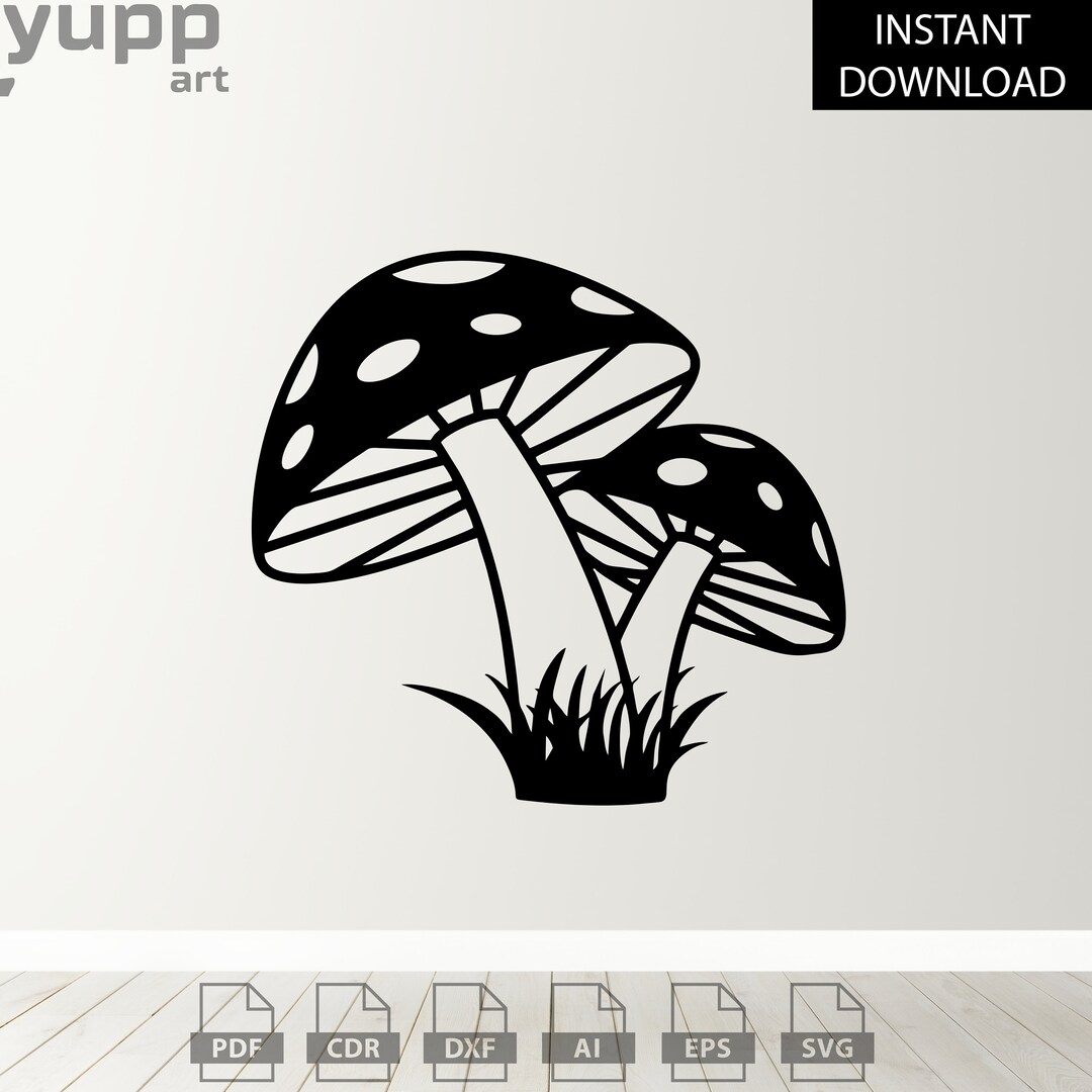 Mushroom Svg, Clipart, Print and Cut Files L Vector Design, Cricut ...