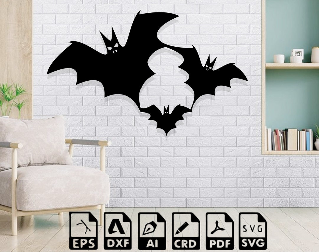 Bat Dxf Files Halloween Laser Cut Halloween Svg File for Cricut ...