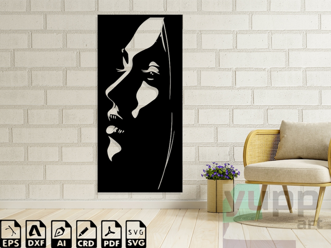 Woman Svg File for Cricut, Girl Silhouette, Lady Cnc Cut Files, Pretty ...