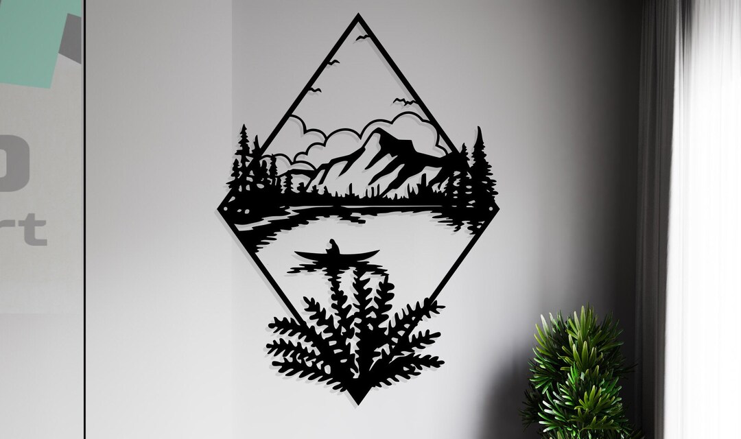 Mountain SVG, Lake Lasercut Files, Landscape Dxf - Vector Design - Etsy