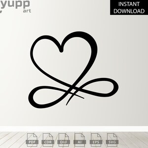 Infinity Heart Svg for Cricut, Dxf Metal Wall Decor Laser Cut Svg Dxf ...