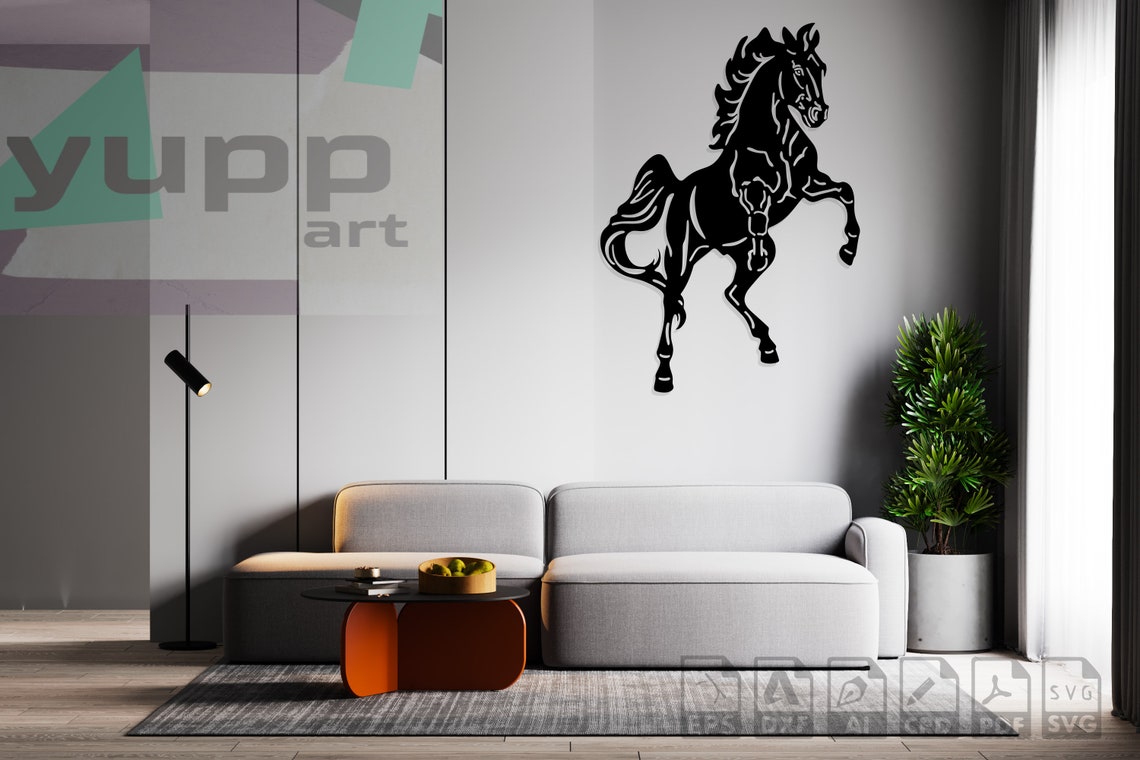 Horse Rearing Cnc Farm Animals Svg Cut Svg Dxf Pdf Engraving - Etsy