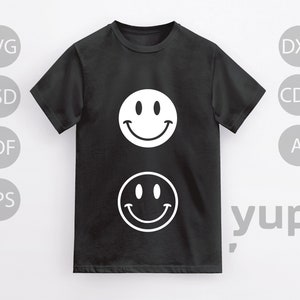 Smiley Face Cut and Print File - Happy Face Emoji Instant Download SVG ...