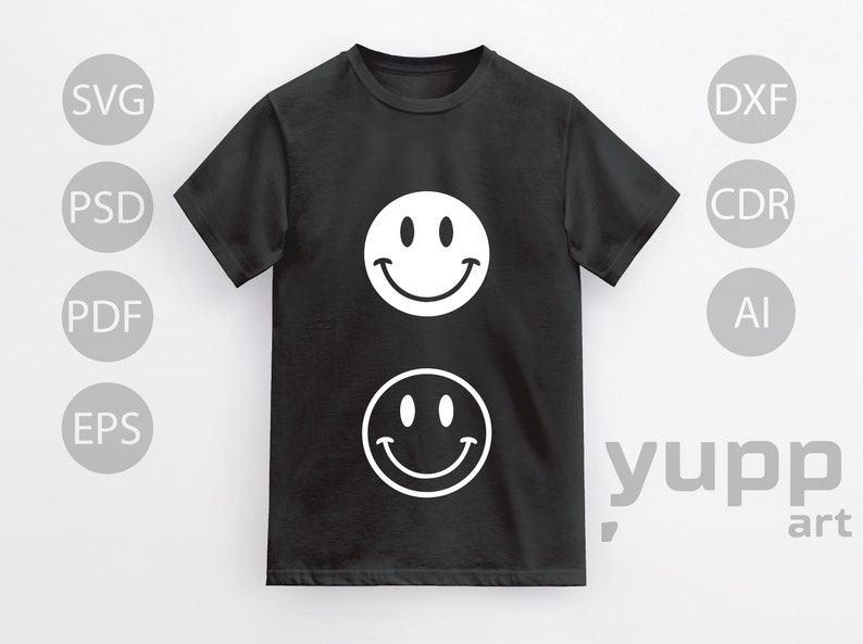 Smiley Face Cut and Print File Happy Face Emoji Instant - Etsy