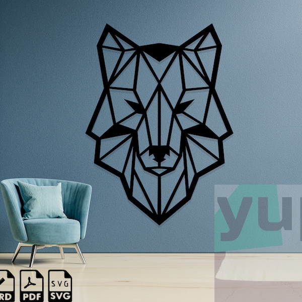 Geometric Wolf - Etsy