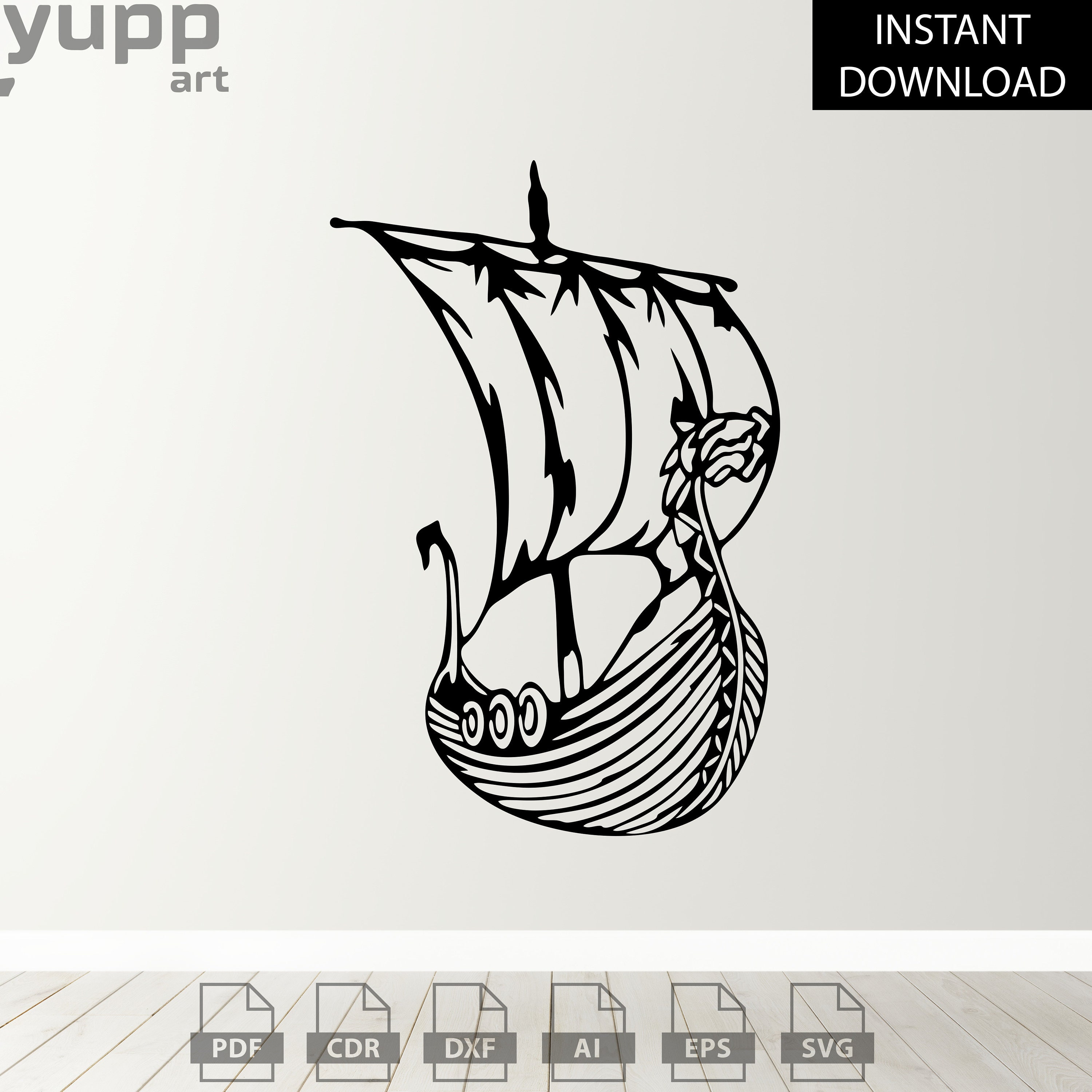 Viking Ship Dxf Files Viking Ship Laser Cut Viking Ship Svg File for ...