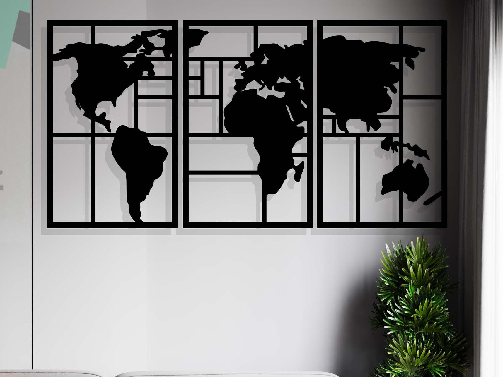 World Map Dxf Files World Map Laser Cut World Map Svg File for Cricut ...