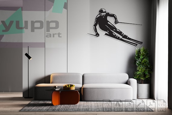 Skier Dxf Files Skier Laser Cut Skier Svg File Cricut Skier - Etsy