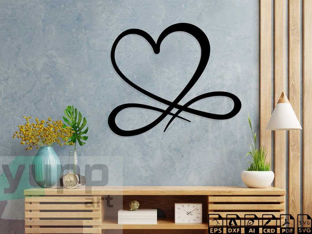 Infinity Heart Svg for Cricut, Dxf Metal Wall Decor Laser Cut Svg Dxf ...