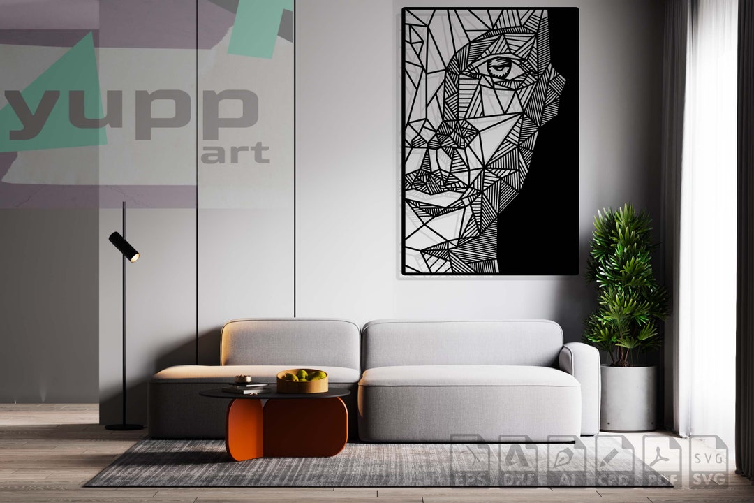 Woman Face Dxf Files Woman Face Laser Cut Woman Face Svg File for ...