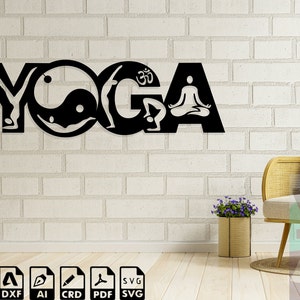 Yoga Dxf Files Yoga Laser Cut Yoga Svg File for Cricut Yoga Metal Wall ...