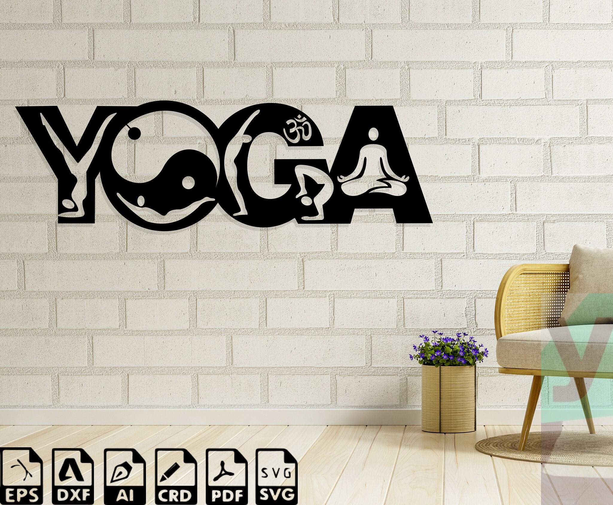 Yoga Dxf Files Yoga Laser Cut Yoga Svg File for Cricut Yoga Metal Wall ...