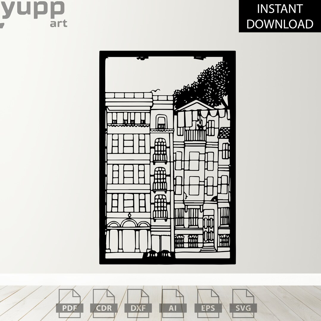 City Dxf Files City Laser Cut City Svg File for Cricut City Metal Wall ...