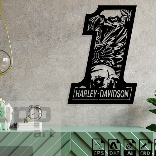 Harley Davidson Laser Cut Svg Dxf Files Wall Sticker Engraving - Etsy