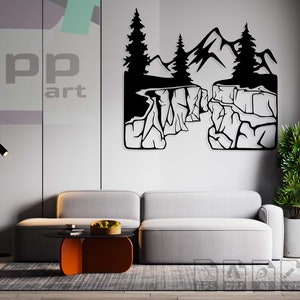 Mountain Lake Dxf Files Mountain Lake Laser Cut Mountain Lake Svg File ...