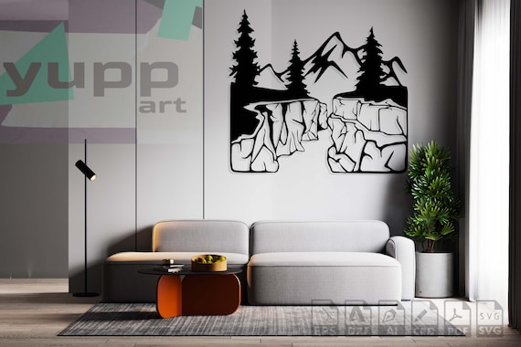 Mountain Lake Dxf Files Mountain Lake Laser Cut Mountain Lake - Etsy