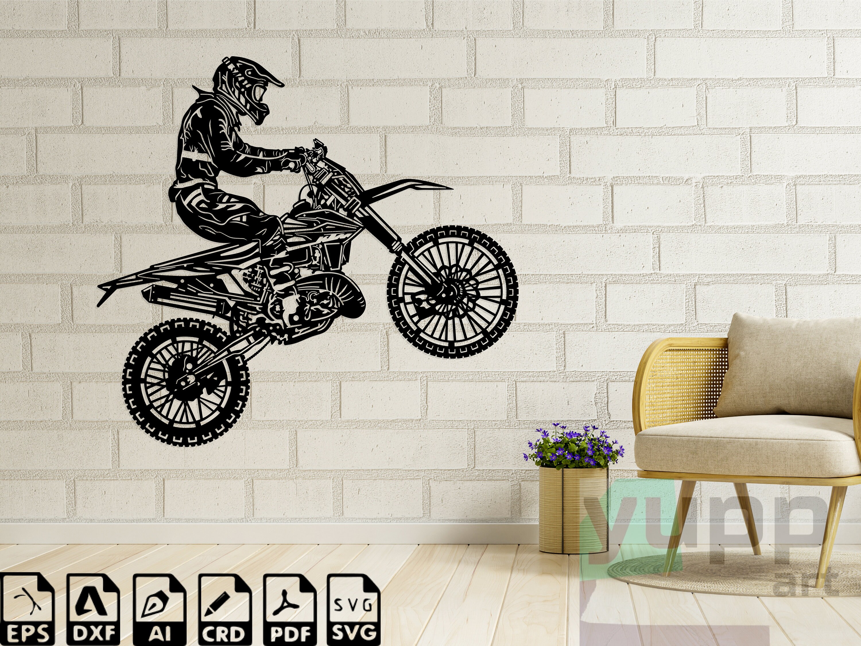 Motorcycling SVG - Dirt Bike Vector Design - Laser Cutting and Print ...