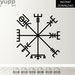 Runic Compass Svg Vegvísir Clipart Viking Compass Cnc Laser - Etsy