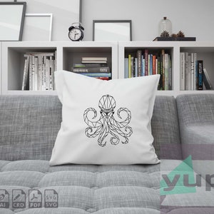 Octopus Dxf Files Octopus Laser Cut Octopus Svg File for Cricut Octopus ...
