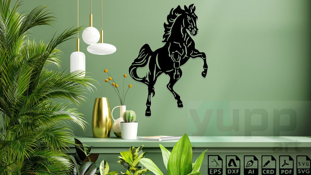 Horse Rearing Cnc Farm Animals Svg Cut Svg Dxf Pdf Engraving Decal ...