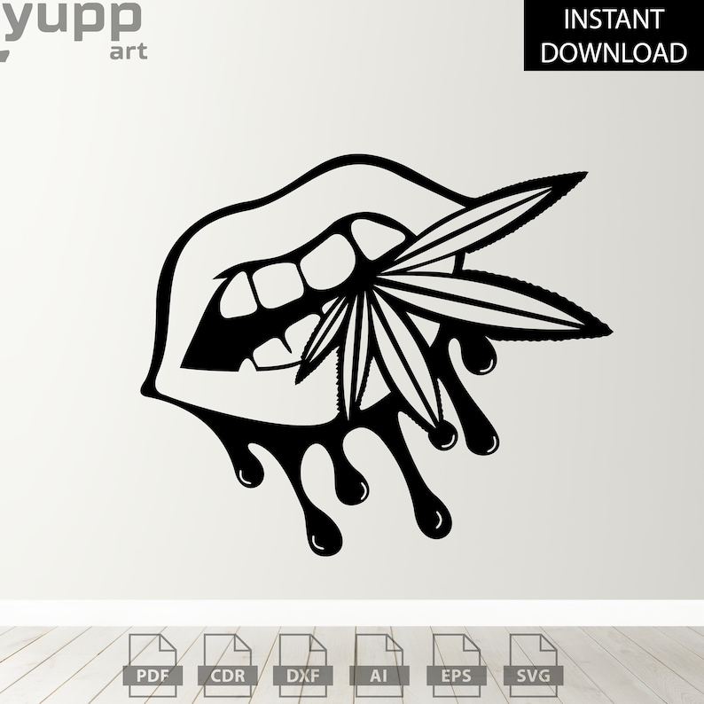 Lips Holding Weed Blunt Svg Marijuana Clipart Cannabis Cnc - Etsy