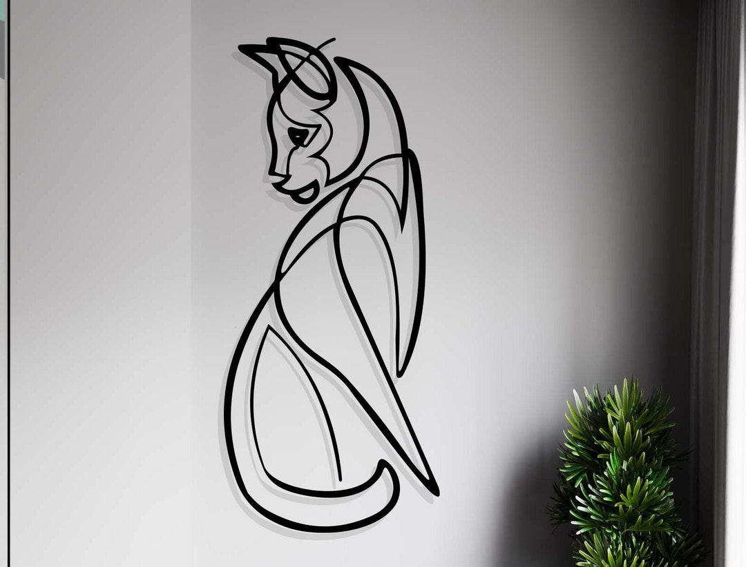 Cat Dxf Files Cat Laser Cut Cat Svg File for Cricut Cat Metal Wall Art ...