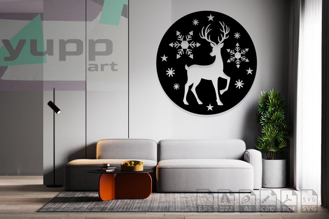 Christmas Svg File Cricut Deer Dxf Files Christmas Tree Laser Cut Noel ...