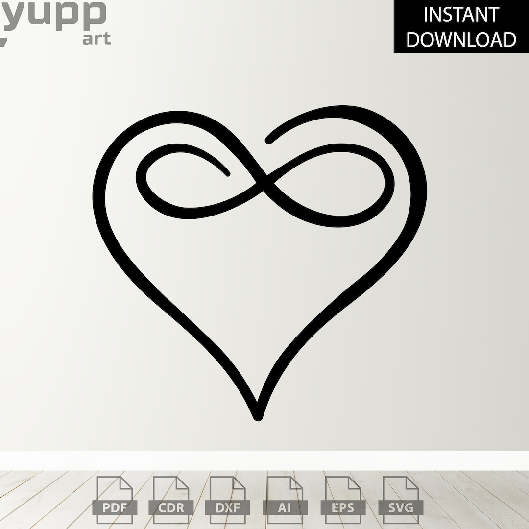 Infinity Heart Svg Files, Infinity Heart Dxf Laser Cut, Valentines Day ...