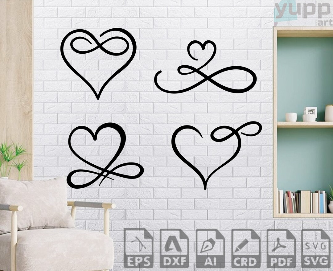 Infinity Heart Bundle SVG, Love Clipart - Etsy