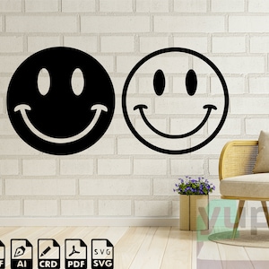 Smiley Face Cut and Print File - Happy Face Emoji Instant Download SVG ...