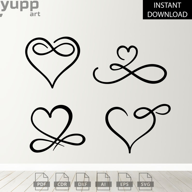 Infinity Heart Bundle SVG Love Clipart - Etsy