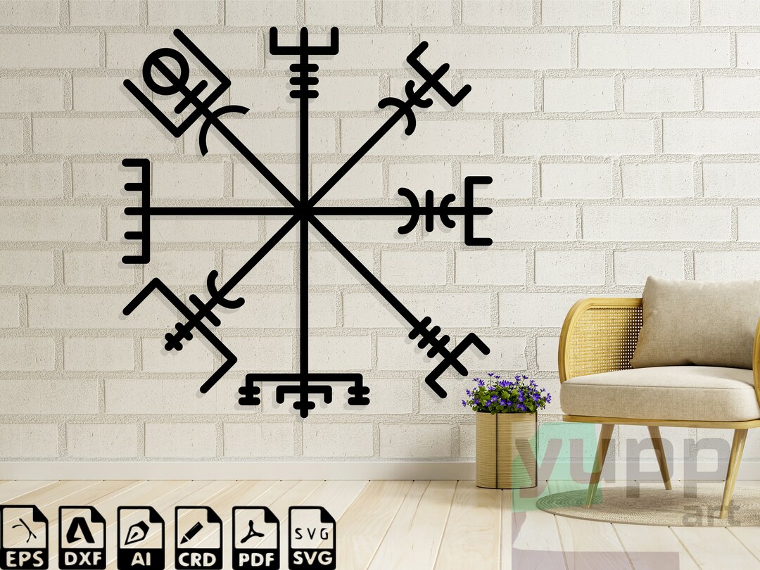 Runic Compass Svg, Vegvísir Clipart, Viking Compass Cnc Laser Cut Files ...