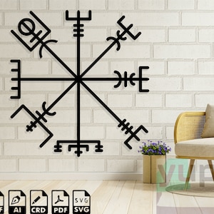 Runic Compass Svg, Vegvísir Clipart, Viking Compass Cnc Laser Cut Files ...