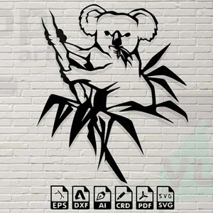 Koala Dxf Files Koala Laser Cut Koala Svg File Cricut Koala Metal Wall ...
