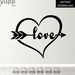 Love Heart Svg for Cricut, Arrow Heart Shirt Files Gift Ideas ...