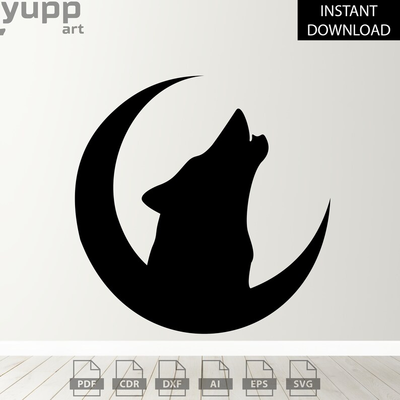 Howling Wolf in Moon Svg Wolf Svg Glowforge File Wolf Cnc - Etsy