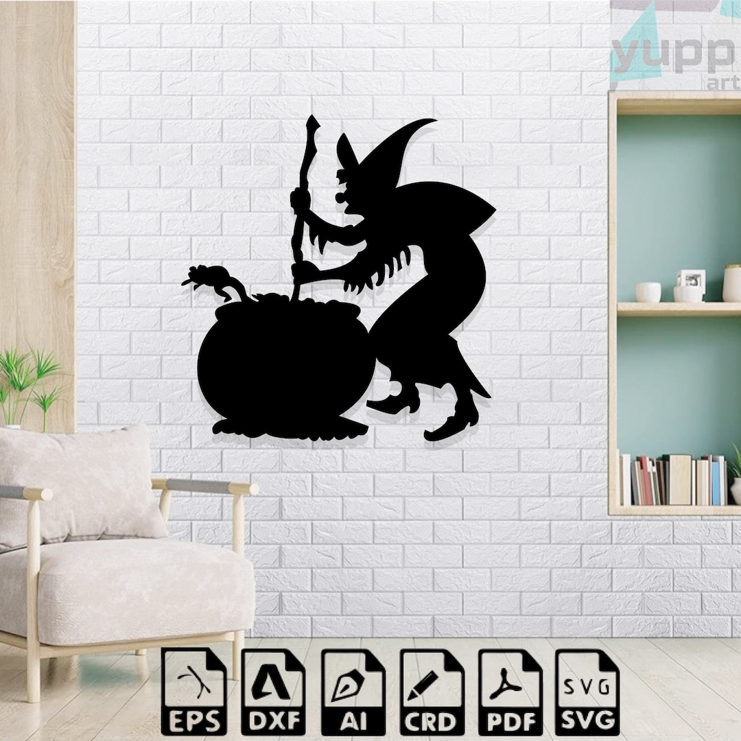 Halloween Witch Dxf Files Halloween Witch Laser Cut Witch Svg File for ...