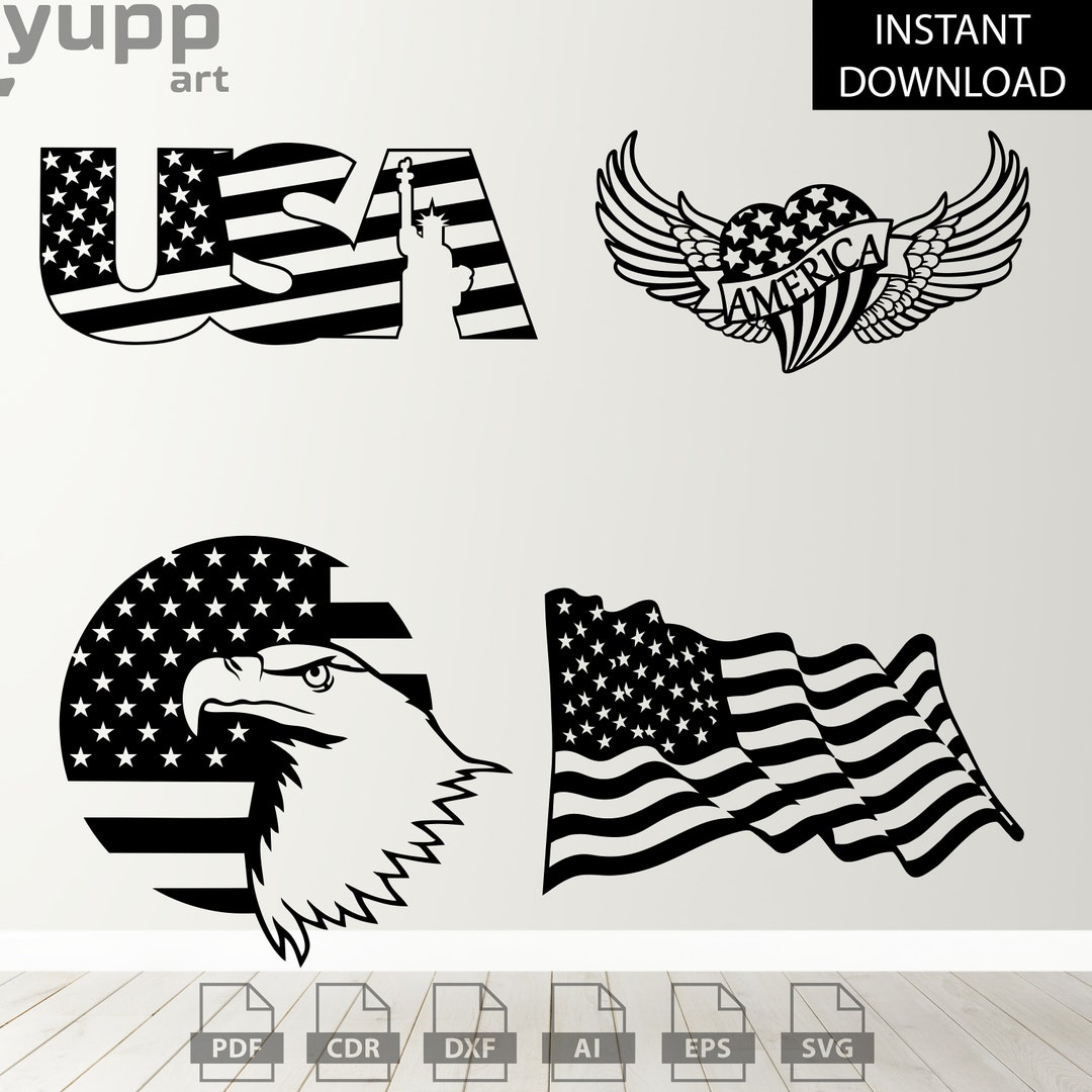 America Dxf Files America Laser Cut America Svg File Cricut America ...