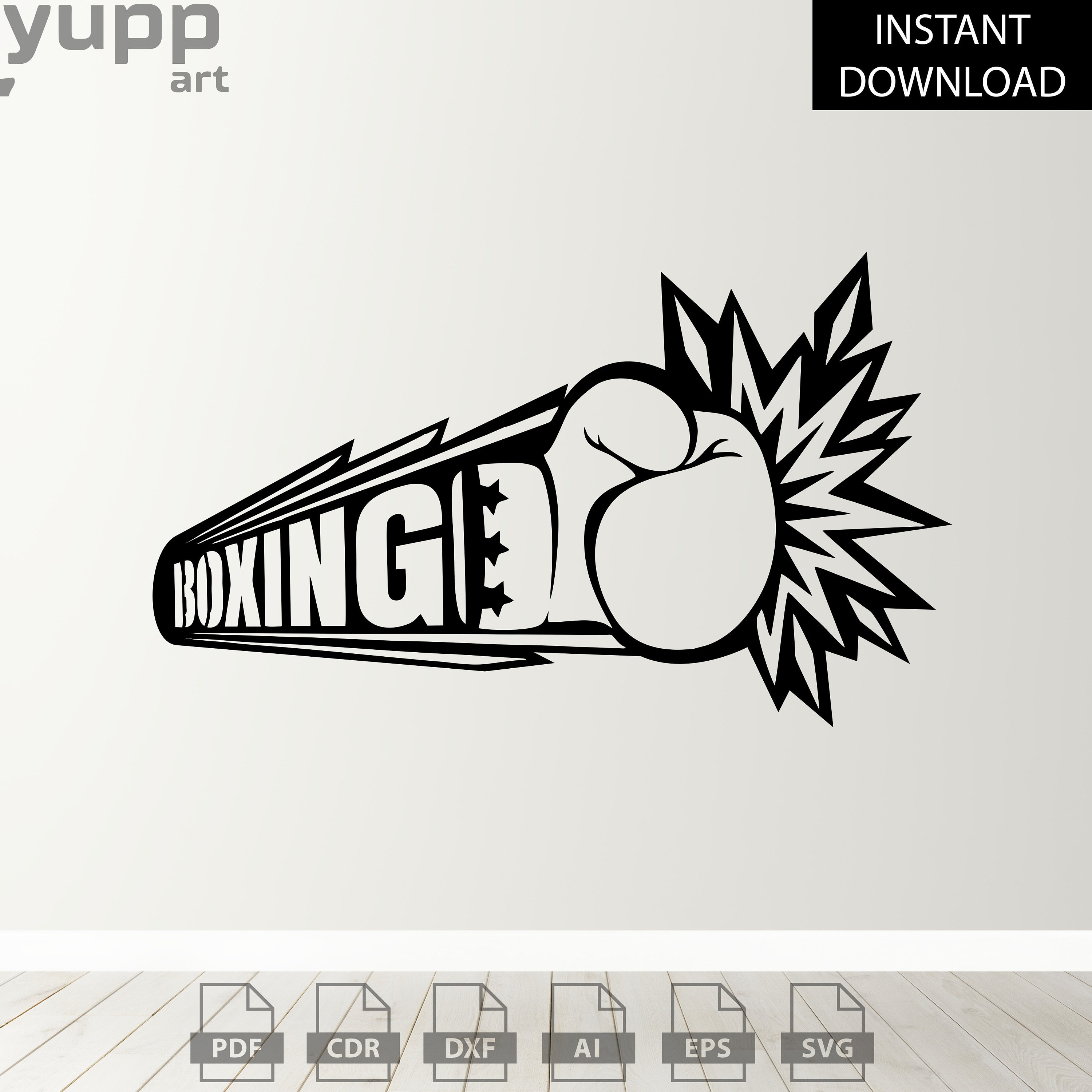 Boxing Glove Svg for Cricut, Boxing Sign Cnc Laser Cut Files Hard Punch ...