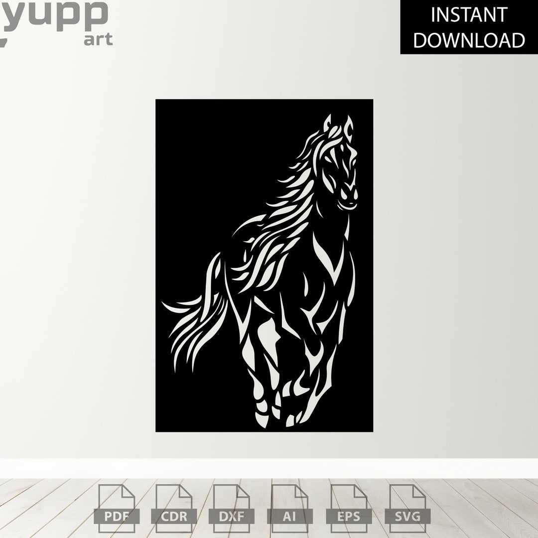Horse Dxf for Cnc Laser, Animal Cut and Print Files, Equestrian Cnc ...