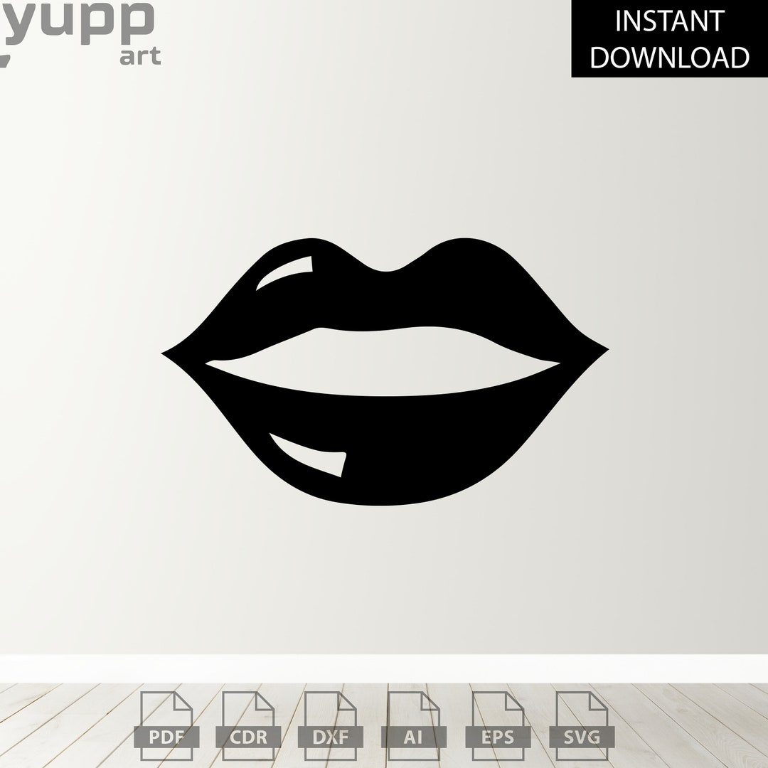 Lips Print and Cut Files, Lips SVG, Kiss Svg File for Cricut, Mouth ...