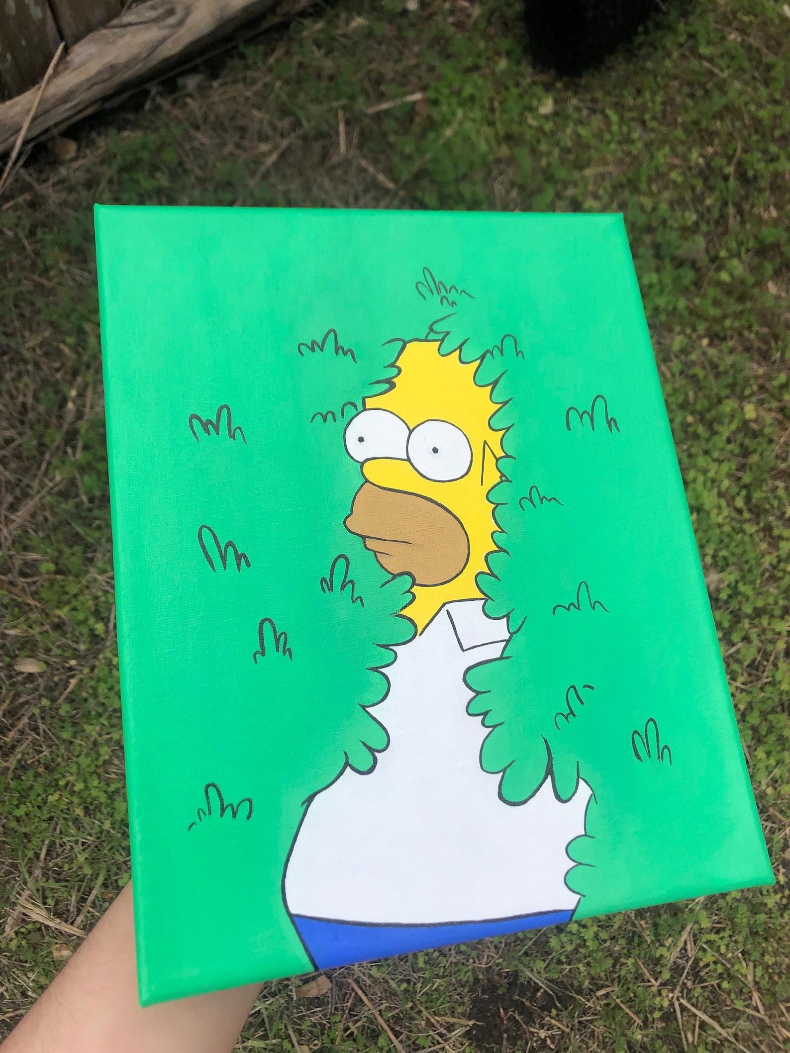 The Simpsons Homer Simpson in the Bushes the Simpsons | Etsy