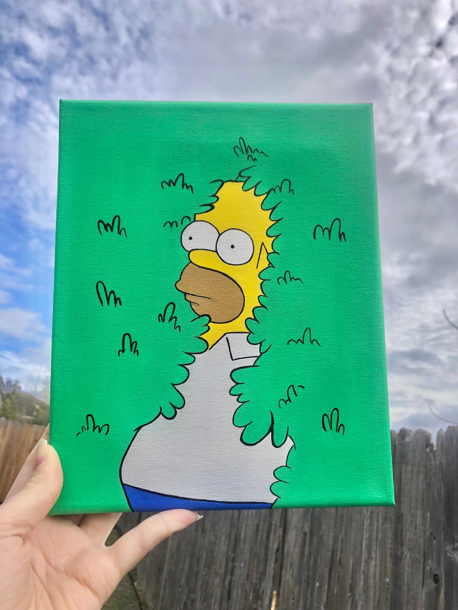 The Simpsons Homer Simpson in the Bushes the Simpsons - Etsy