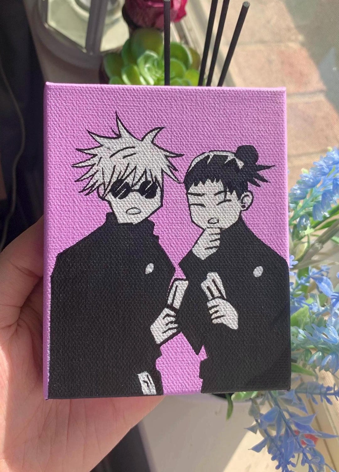 Aesthetic Cursed Sorcery Anime Jujutsu Kai Manga Boy Acrylic Canvas ...