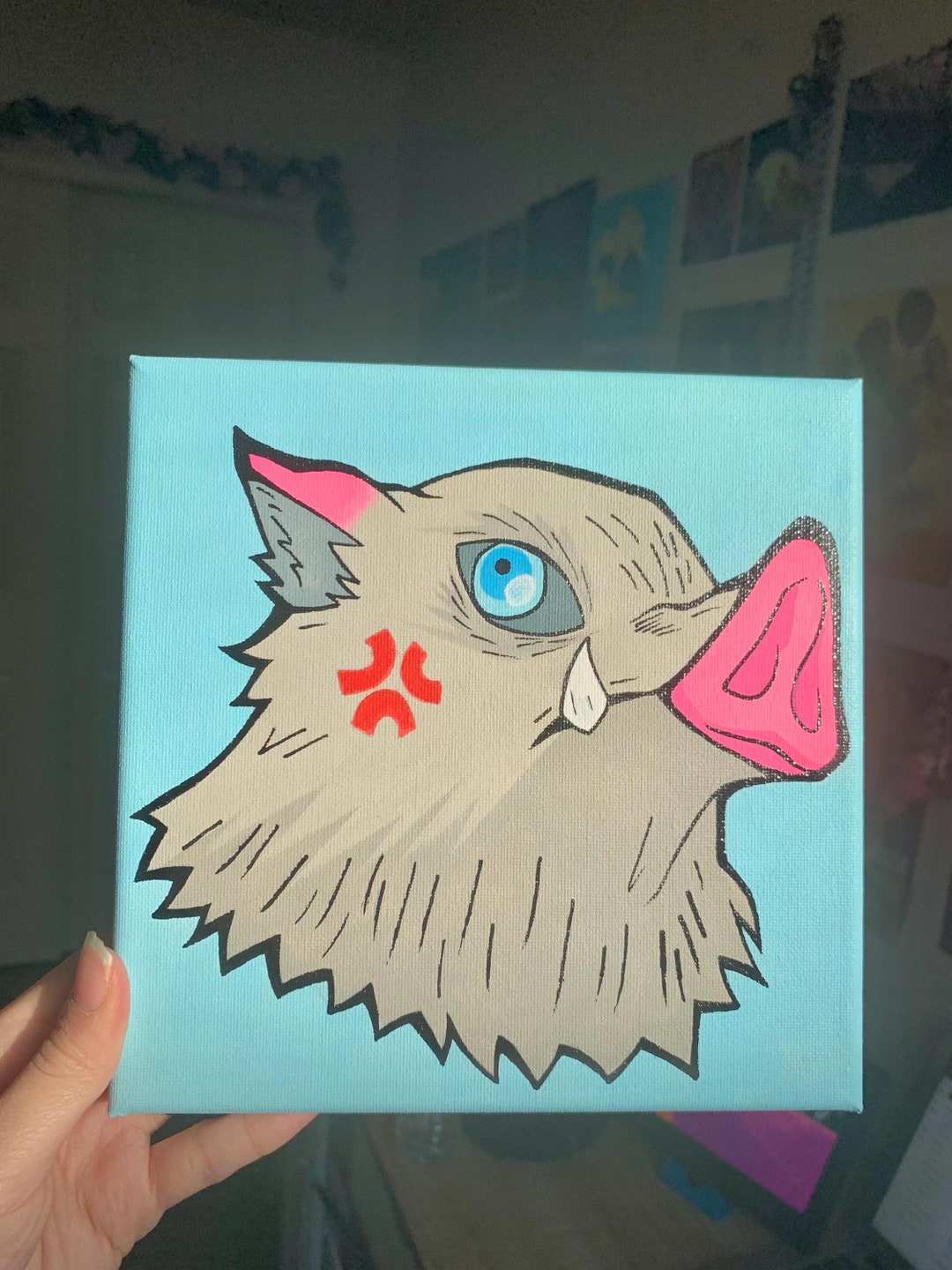 Inosuk Boar Mask Aesthetic Anime Boy Manga Acrylic Canvas Painting ...