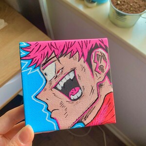 Aesthetic Cursed Sorcery Anime Jujutsu Kai Manga Boy Acrylic Canvas ...