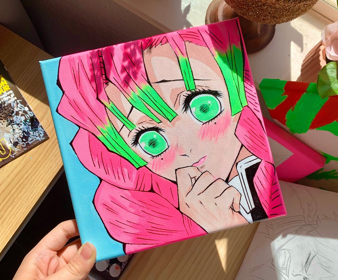Aesthetic Mitsur Love Hashira Anime Girl Manga Acrylic Canvas Painting ...