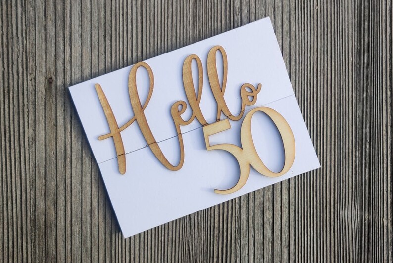 Hello Decade Birthday Card With Wooden Lettering - Etsy