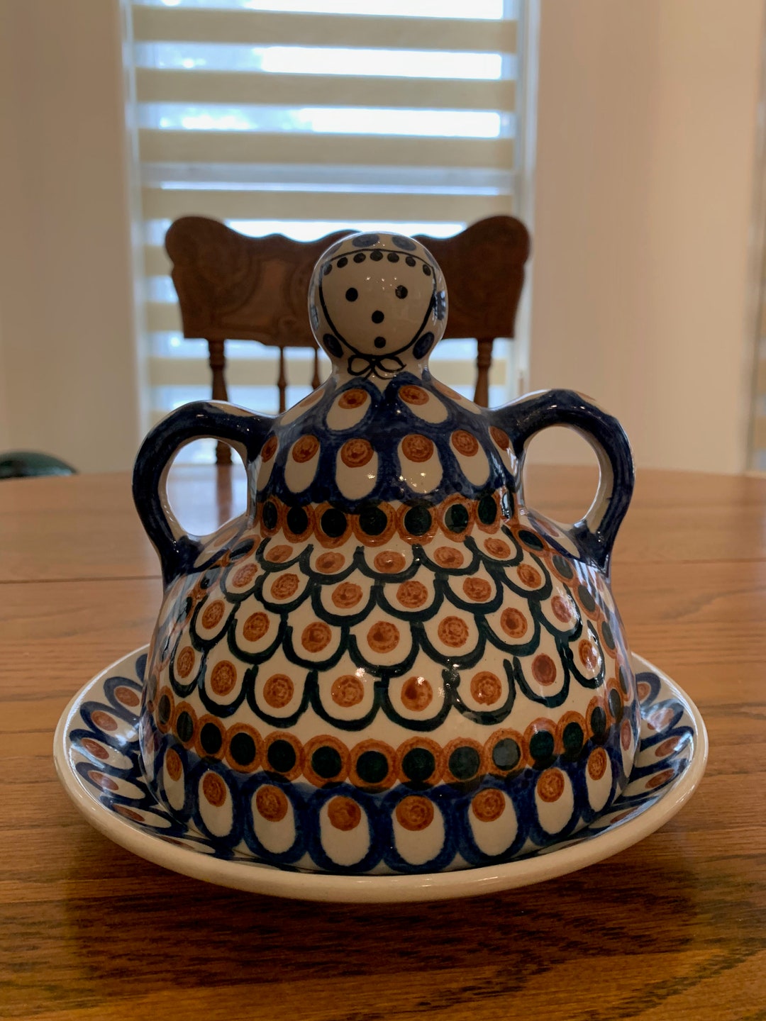 Polish Pottery Cheese Lady With Plate Handmade in Poland. - Etsy